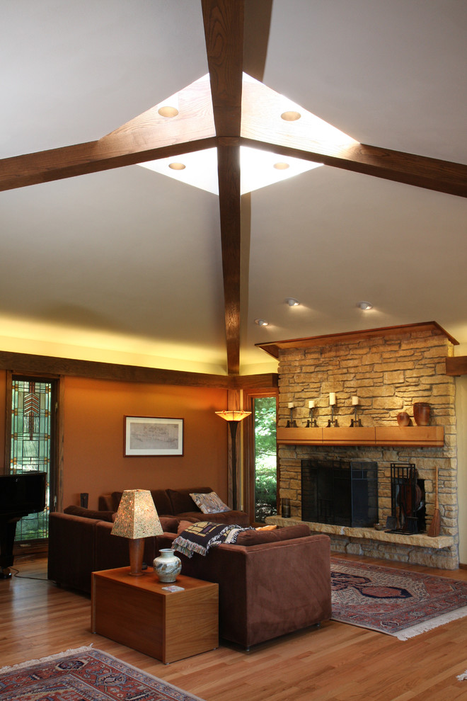 Prairie Style Living Room makeover - Craftsman - Living Room - Other ...