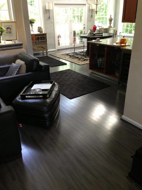 Pre-finished Maple Hardwood with agate (gray) stain - Contemporain ...