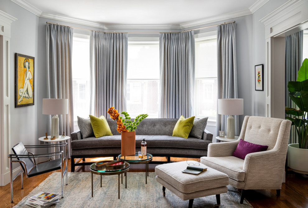 Prewar Meets Mid-Century - Transitional - Living Room - Boston - by ...