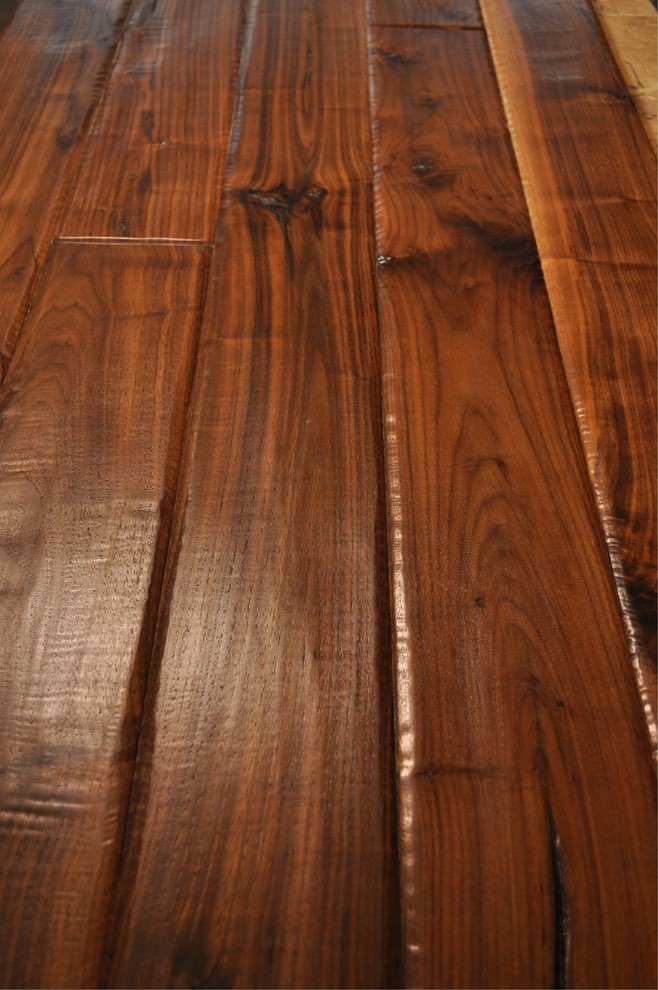 Private Residence - Hand Scraped Walnut Flooring - Traditional - Living ...