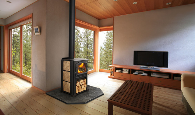 Quadra-Fire Discovery II Wood Stove - Contemporáneo - Salón - Seattle ...