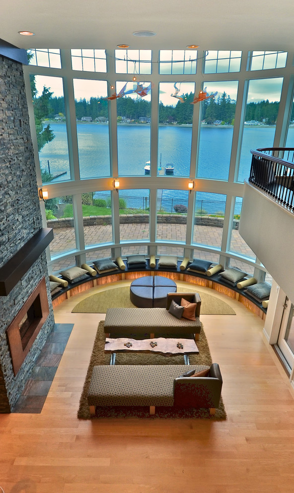 Raft Island Residential Remodel - Contemporary - Living Room - Seattle ...