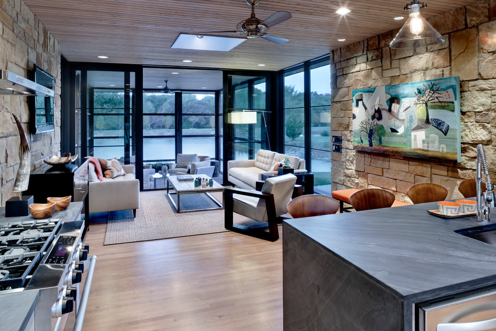 Ranch Style - Rustic - Living Room - Dallas - by Bentley Tibbs, AIA ...