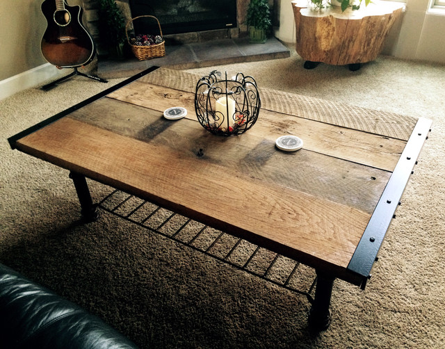 Reclaimed Barn Wood Coffee Table - Rustic - Living Room - Kansas City ...