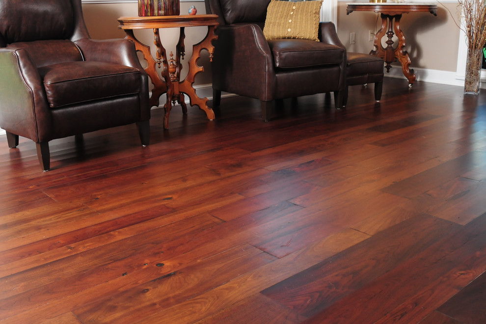 Reclaimed Walnut Hardwood Flooring - Traditional - Living Room ...