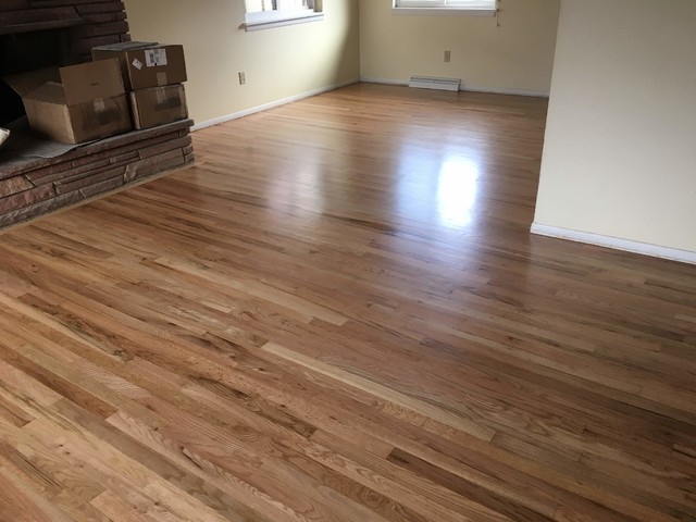 Red oak: 100 year old floor sanded and finished natural - Salon ...