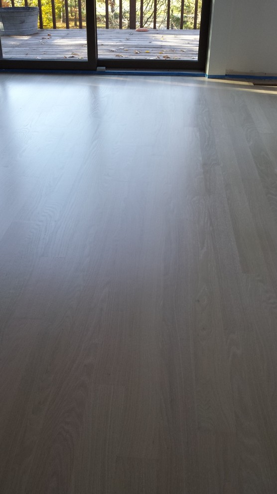 Red Oak - Whitewash Stain - Contemporary - Living Room - Detroit - by ...