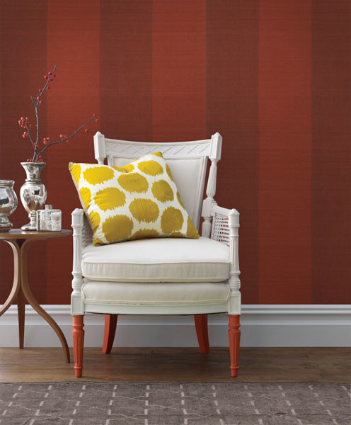 Red Wallpaper - Traditional - Living Room - Boston - by Brewster Home ...