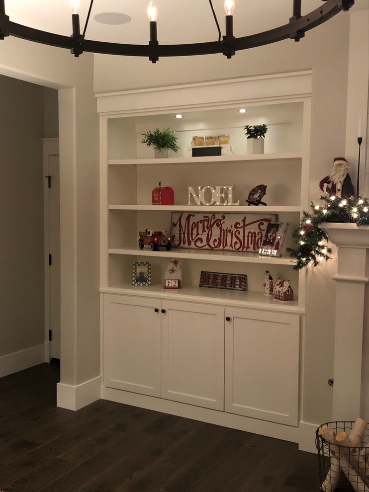 Reilly Upland Shiplap panel with Built-in Bookcase - Craftsman - Living ...