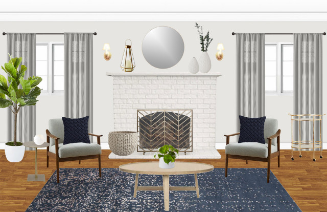 Rendering: Blue & Grey Modern Living Room - Modern - Living Room - New ...