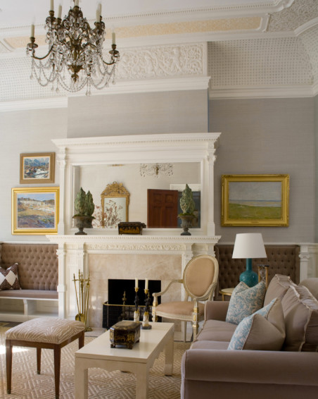 Renovated Brownstone - Traditional - Living Room - Boston - by Kate ...