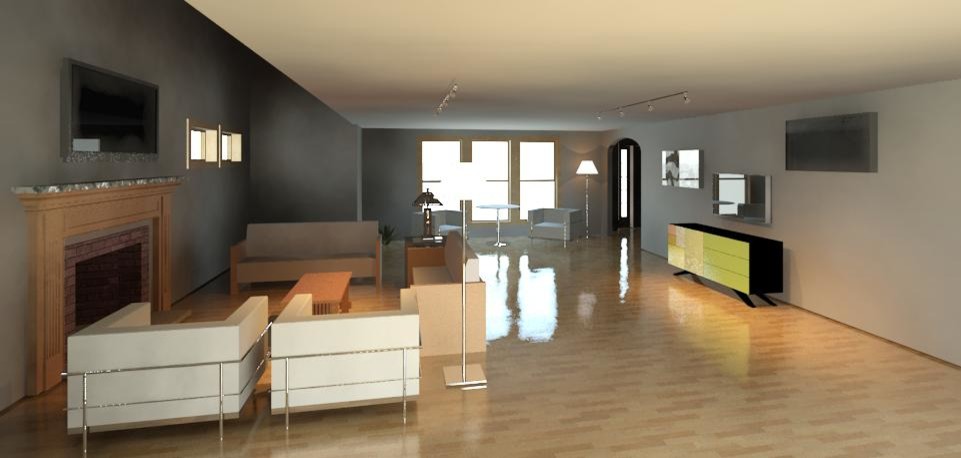 Revit Residential Project 2 - Contemporary - Living Room - Orlando - by ...
