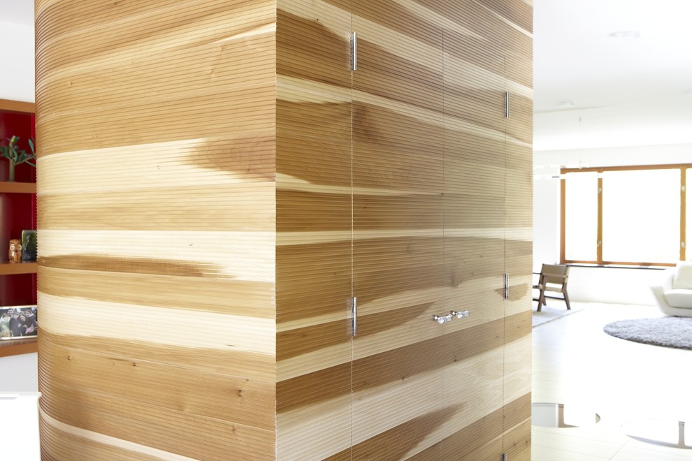Ribbed Wood Walls - Contemporary - Living Room - San Francisco - by FR ...