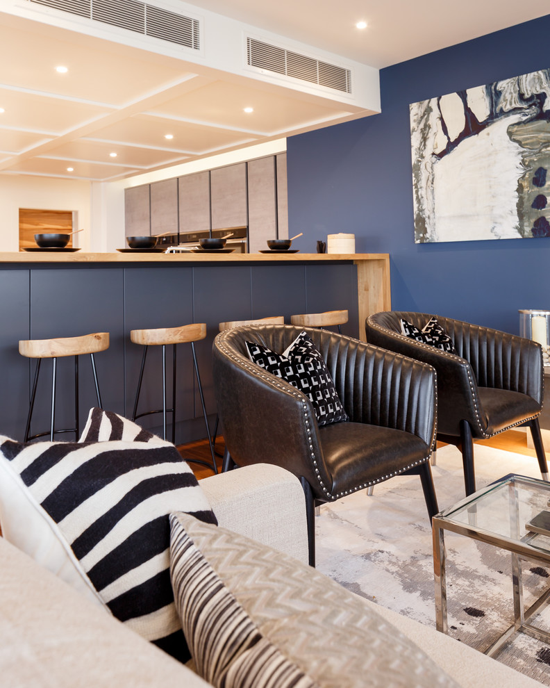 Rich colours and textures for luxury penthouse show apartment in ...