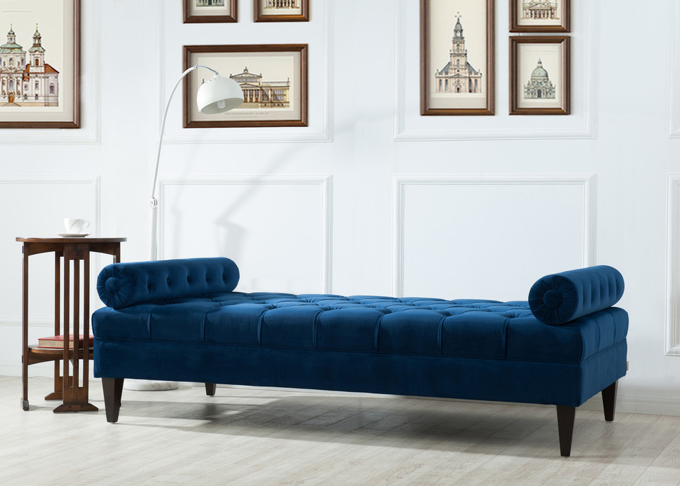 Robert Tufted Bench, Navy Blue - Modern - Living Room - Other - by ...