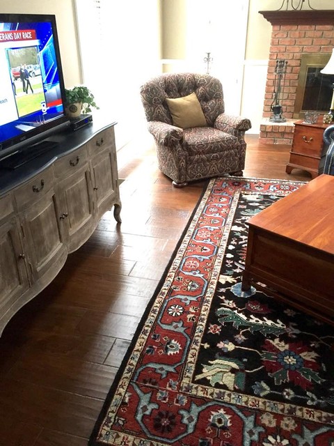 Room remodel featuring Hallmark Floors Chaparral Collection in walnut ...