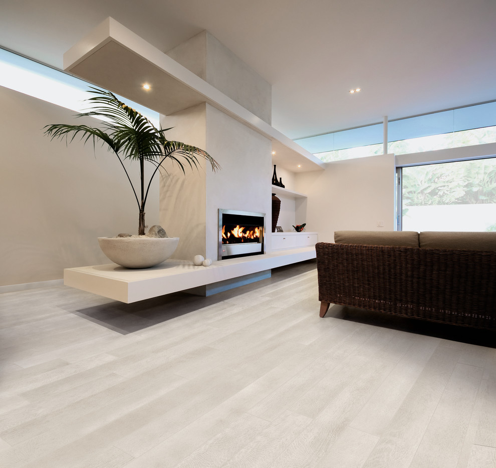 rovere bianco wood effect tile.jpg - Contemporary - Living Room ...