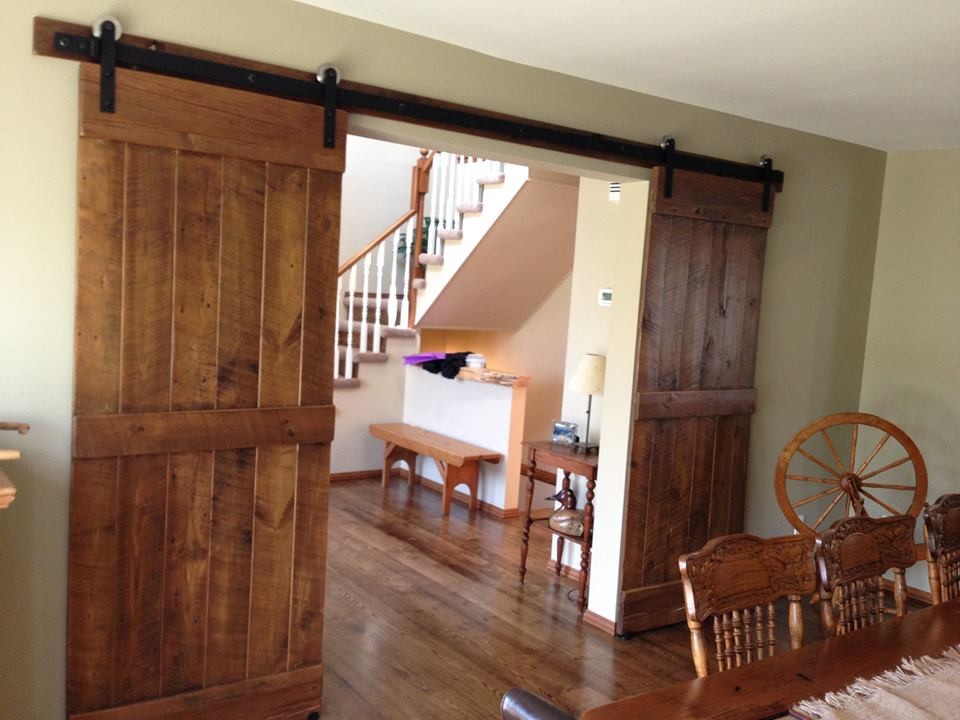 Rustic Barn Wood Door - Rustic - Living Room - Edmonton - by Prairie ...