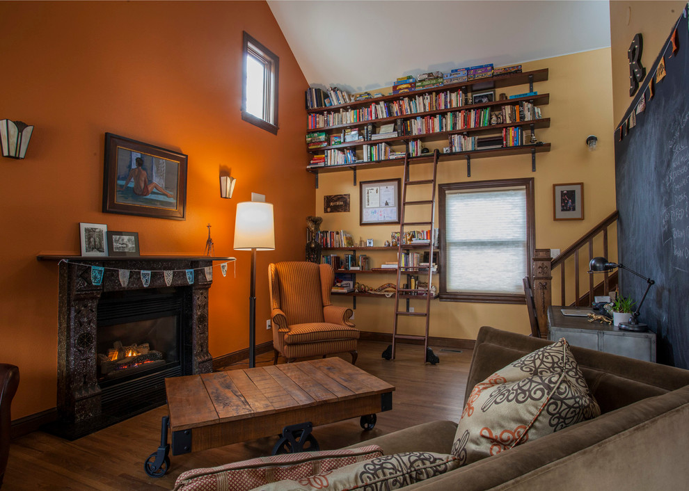 Rustic Den - Traditional - Living Room - Denver - by Miranda Design ...