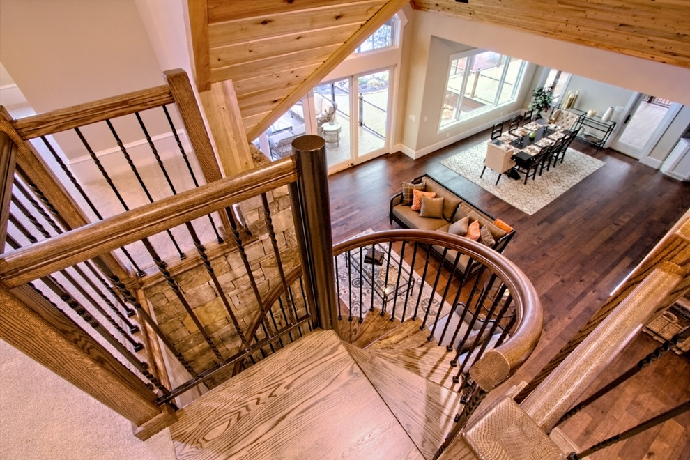 Rustic Forged Iron Spiral Staircase - Rustic - Staircase - Philadelphia ...