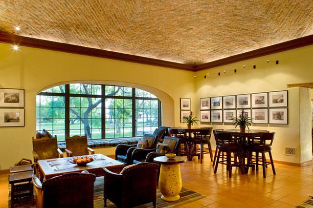 Rustic Hacienda Style Texas Ranch - American Southwest - Living Room ...