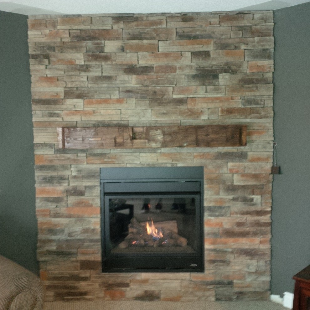 Rustic hand hewn barn beam mantel - Living Room - Toronto - by www ...