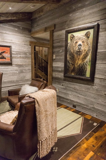 Rustic living/ sitting area- Allenspark Bunkhouse - Rustic - Living ...