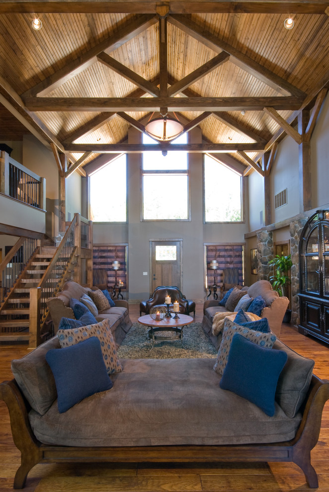 Rustic Lodge Living Room - Eclectic - Living Room - St Louis - by Savvy ...