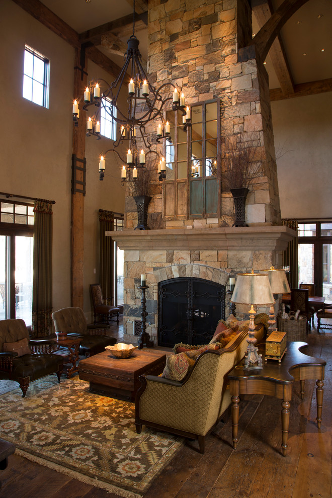Rustic Lodge style home - Rustic - Living Room - Houston - by ...