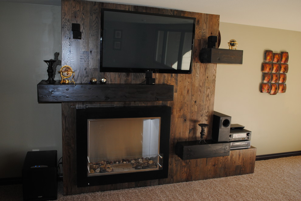 Rustic/Modern Fireplace - Eclectic - Living Room - Dallas - by Landmark ...