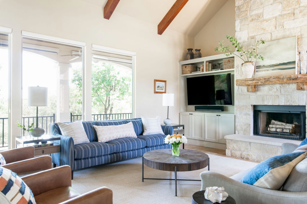 Rustic Refined Ranch Home | Dripping Springs, Texas - Transitional - Living Room - Austin - by ...