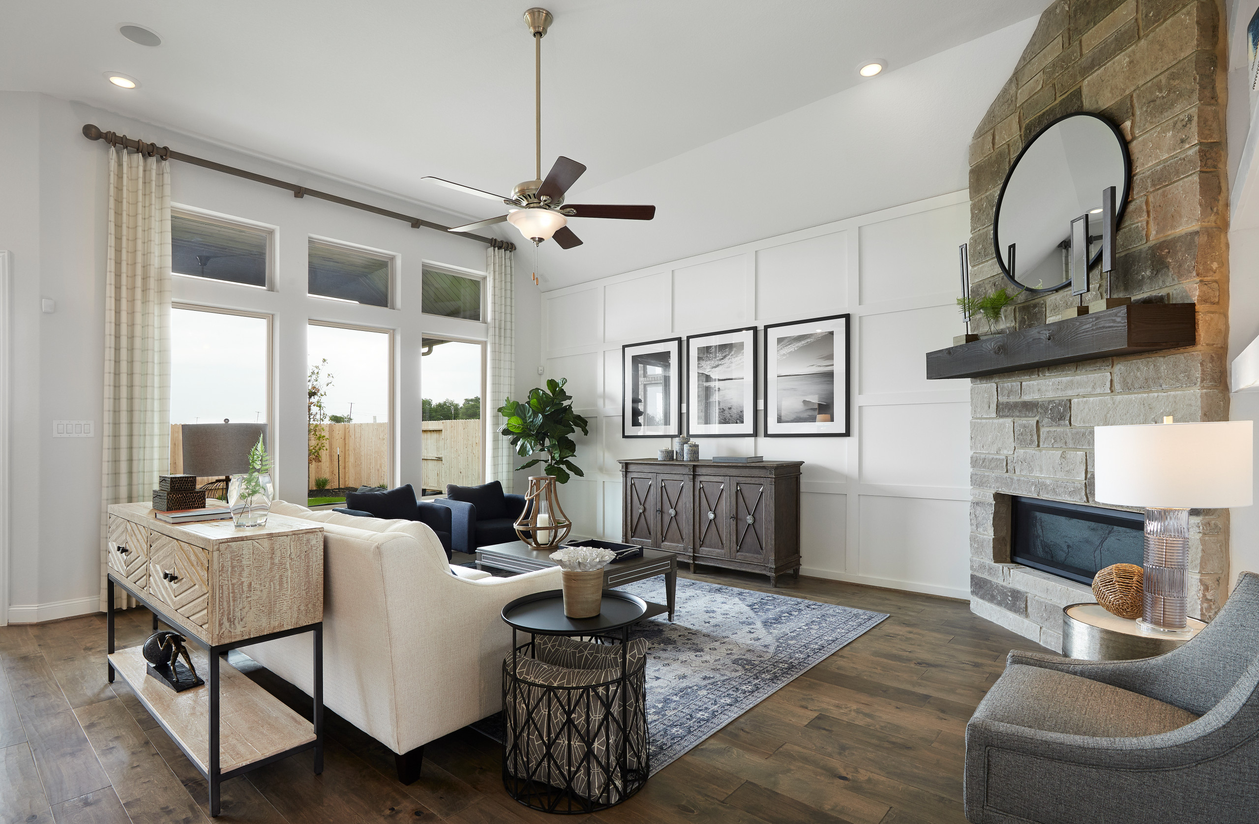 Modular Home Living Room With Corner Fireplace Dreamline Modular Homes