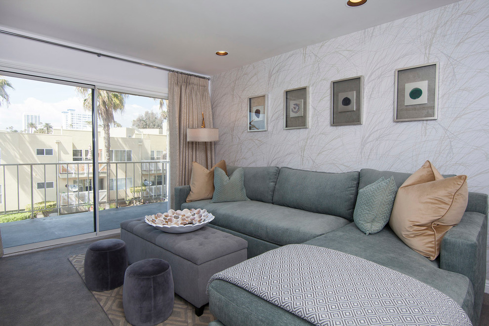 Santa Monica Beach Apartment - Transitional - Living Room - Los Angeles ...