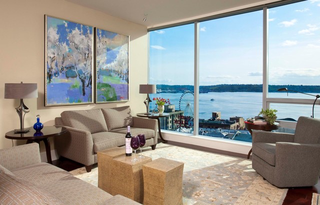Seattle Waterfront Living Room - Contemporary - Living Room - Seattle ...