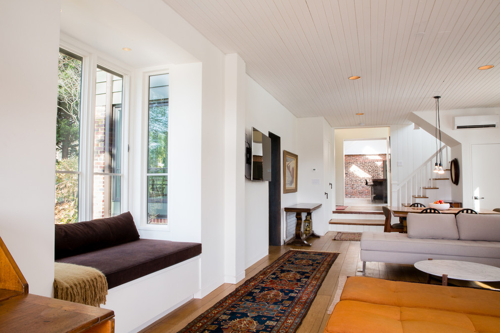 Severn River modern great room window seat - Craftsman - Living Room ...