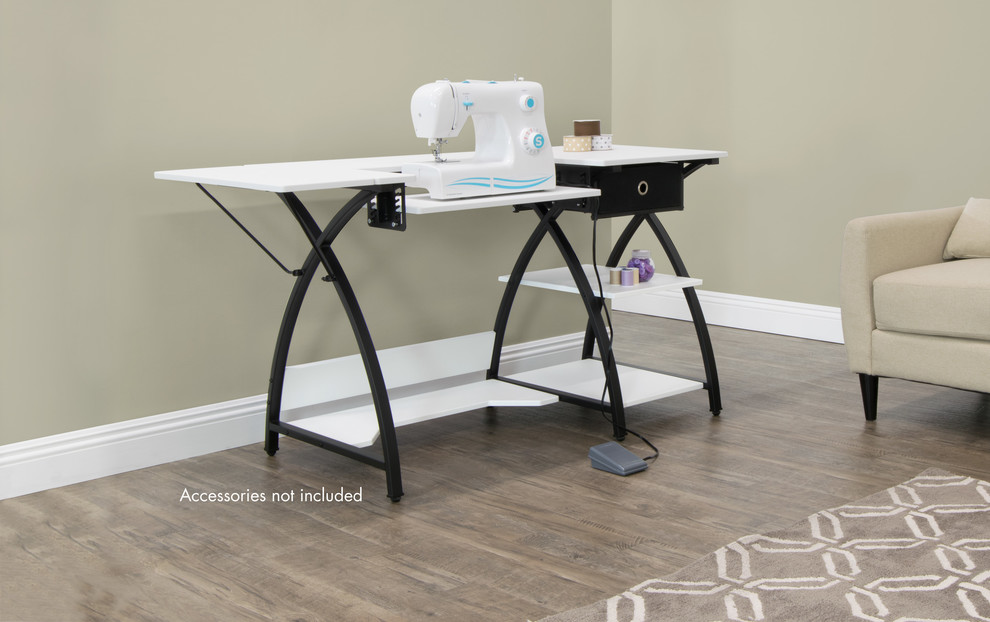 Sew Ready Comet Hobby and Sewing Desk in Black/White # 13333 ...