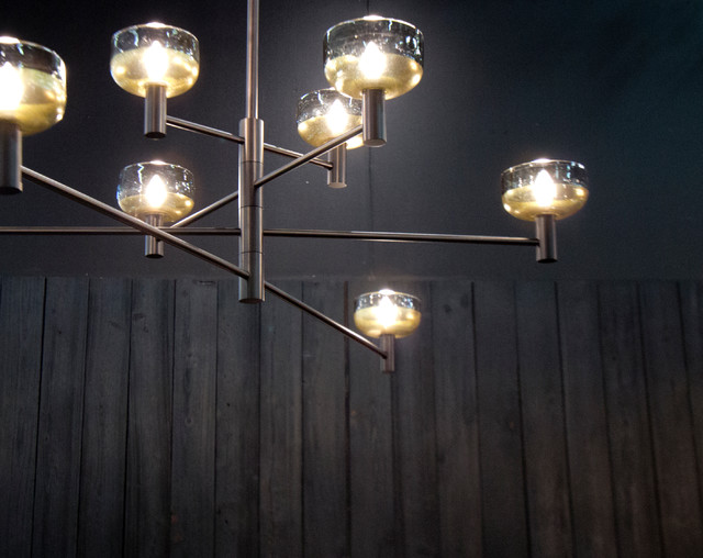 Shou Sugi Ban Charred Wall Cladding with Handblown Glass Lighting ...