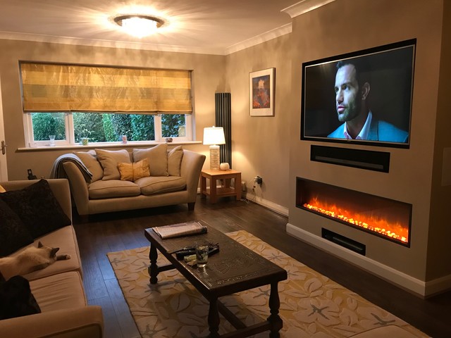 Smart Homes - TVs Over Fireplaces - Contemporary - Living Room - Essex ...