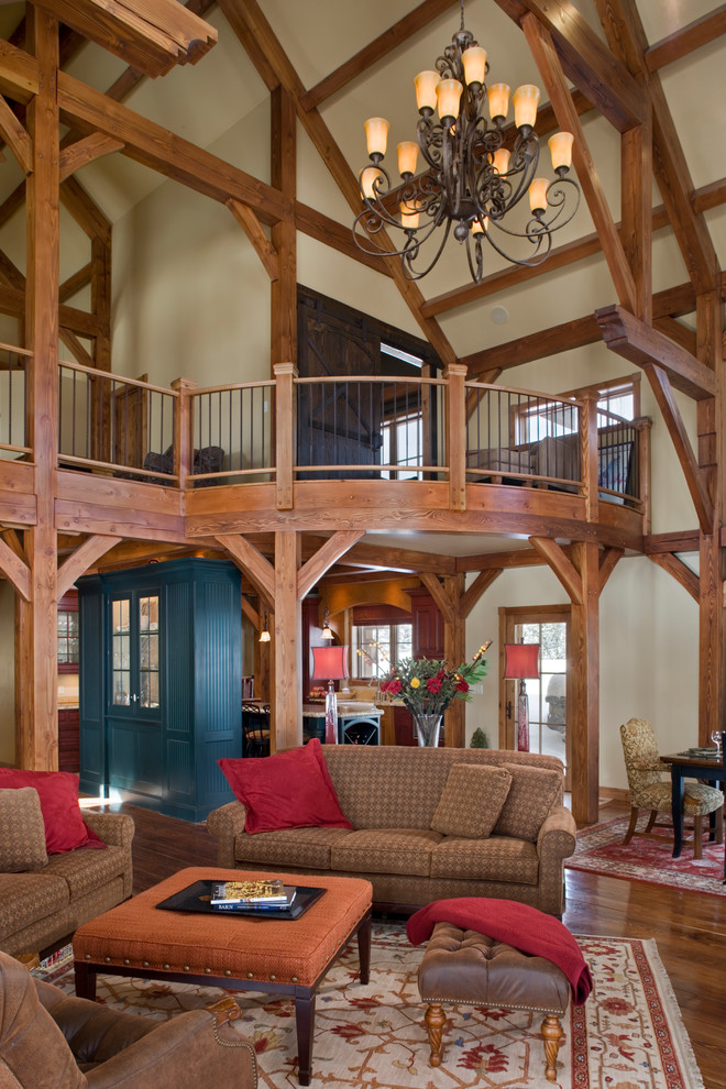 Snow Country Timber Frame - Farmhouse - Living Room - Boise - by ...