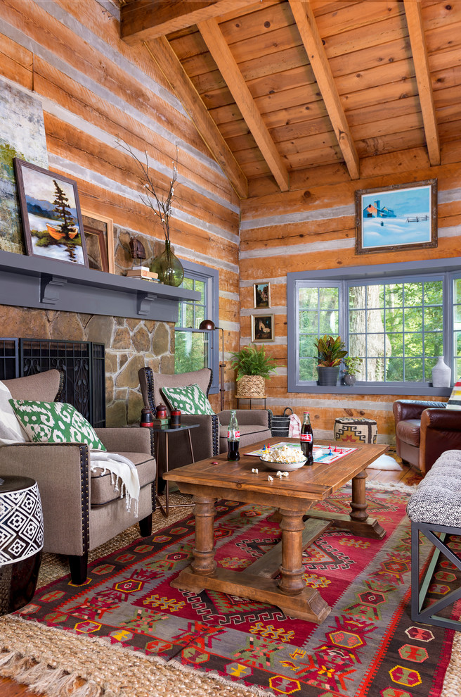 Southern Cabin Living - Rustic - Living Room - Atlanta - by Gina Sims ...