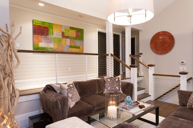 Southern Connecticut Contemporary Suburban Home - Transitional - Living ...