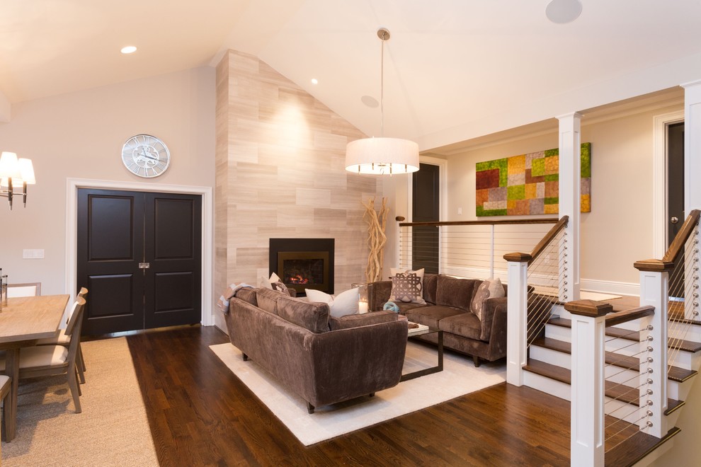 Southern Connecticut Contemporary Suburban Home - Transitional - Living ...