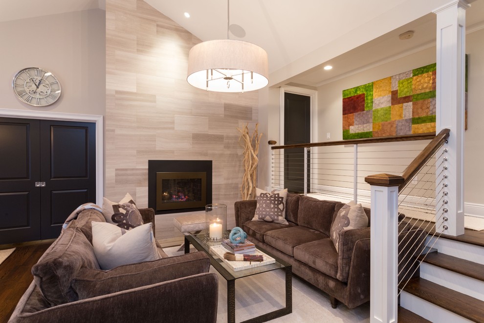 Southern Connecticut Contemporary Suburban Home - Transitional - Living ...