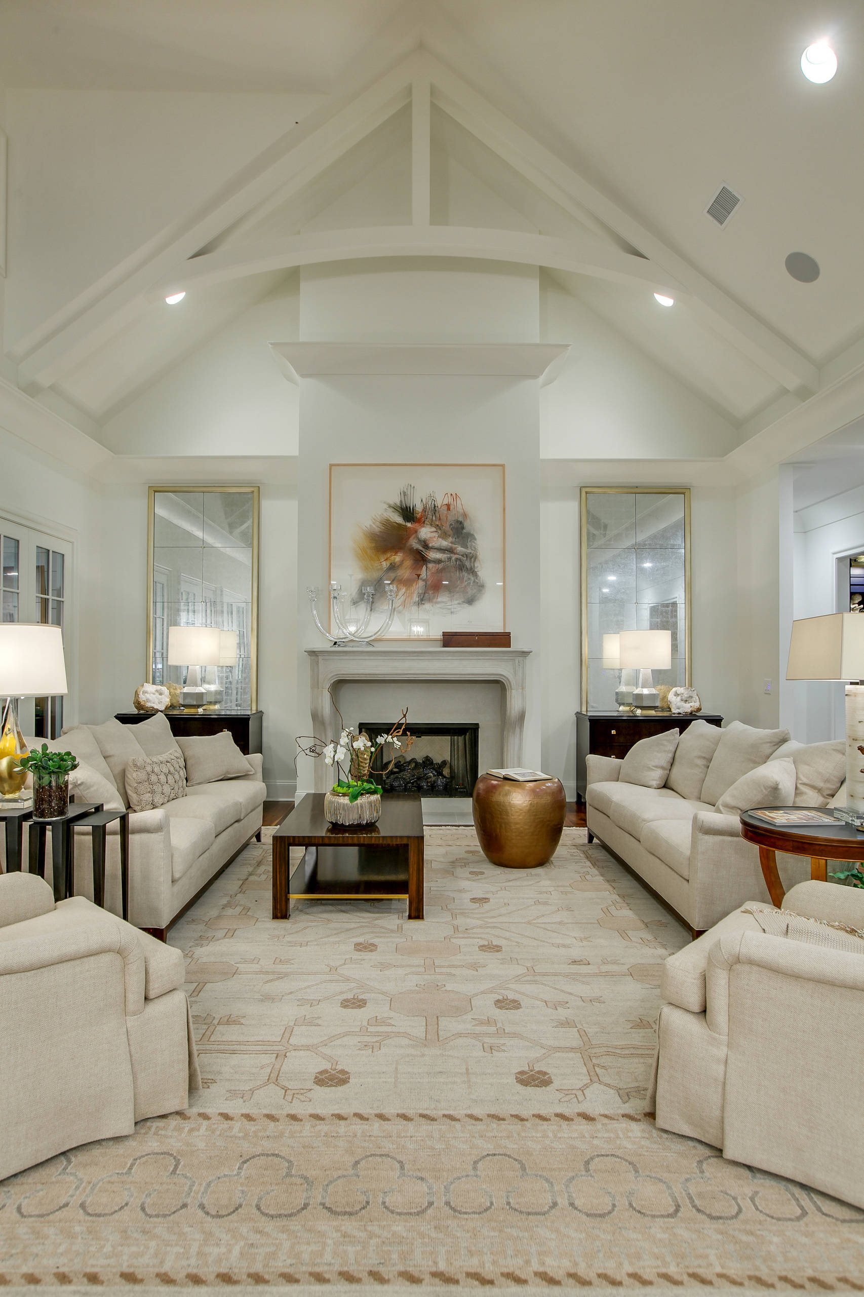 Beige couch white walls store