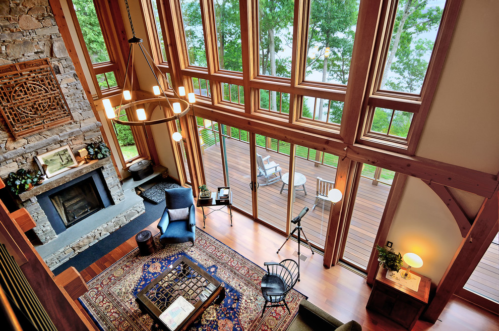 Split Rock Home - Traditional - Living Room - Burlington - by Timberpeg ...