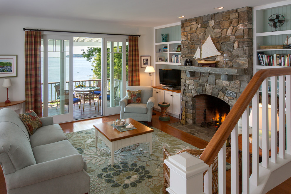 Spruce Point Cottage - Traditional - Living Room - Portland Maine - by ...
