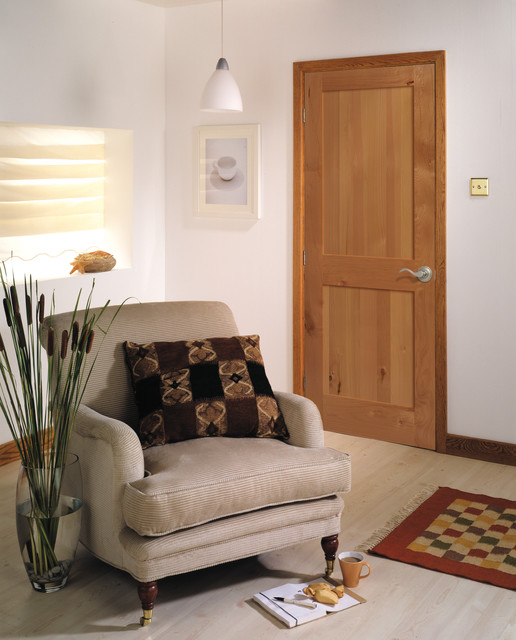 Square Top 2-Panel Interior Alder Doors - Traditional - Living Room ...