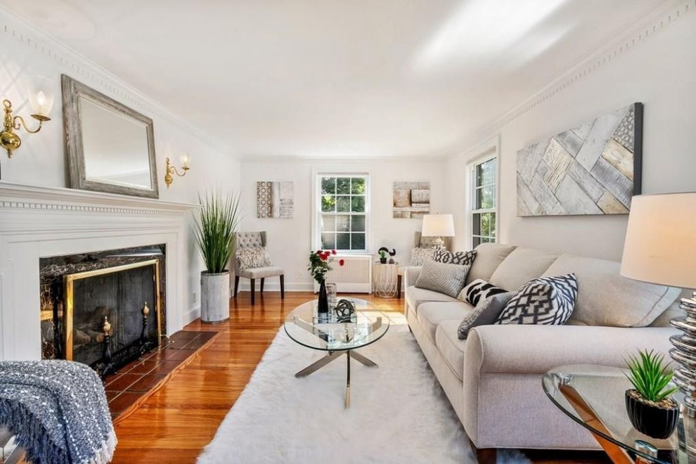 Staged House Chestnut Hill - Contemporary - Living Room - Boston - by ...