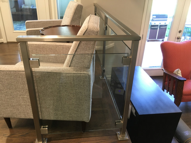 Stainless Steel and Glass Panel Railing - Modern - Living Room ...