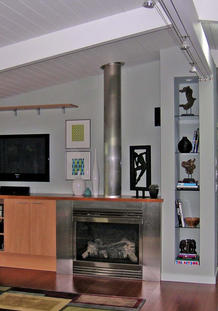Stainless steel fireplace - Contemporary - Living Room - San Francisco ...